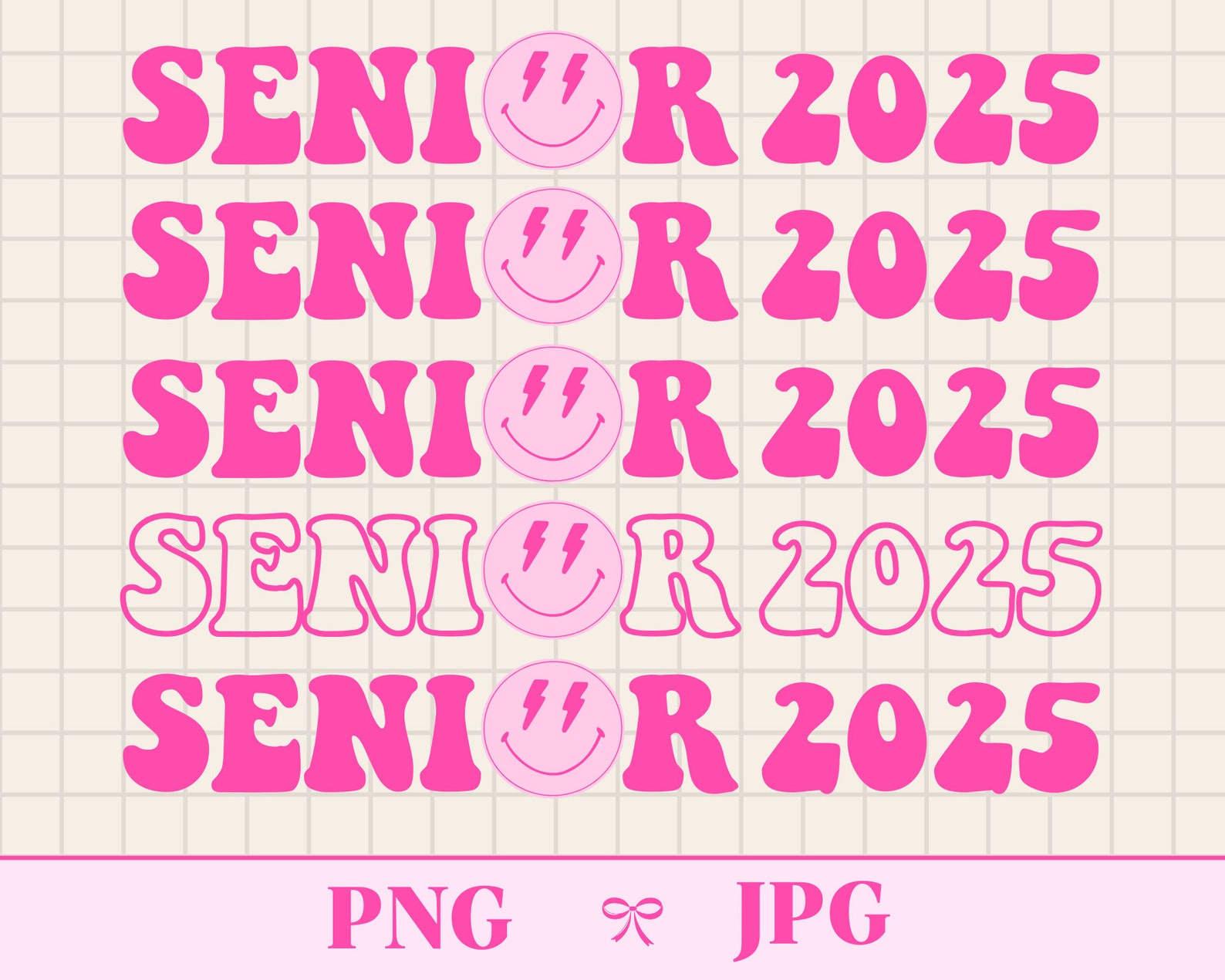 2025 Senior PNG, Smiley Face Senior, Pink Senior Digital Download ...