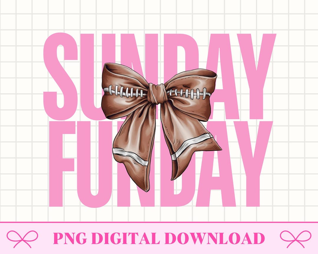Sunday Funday Png Preppy Football Png Girly Football Png Game Day ...