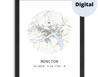Moncton City Map Art - Etsy