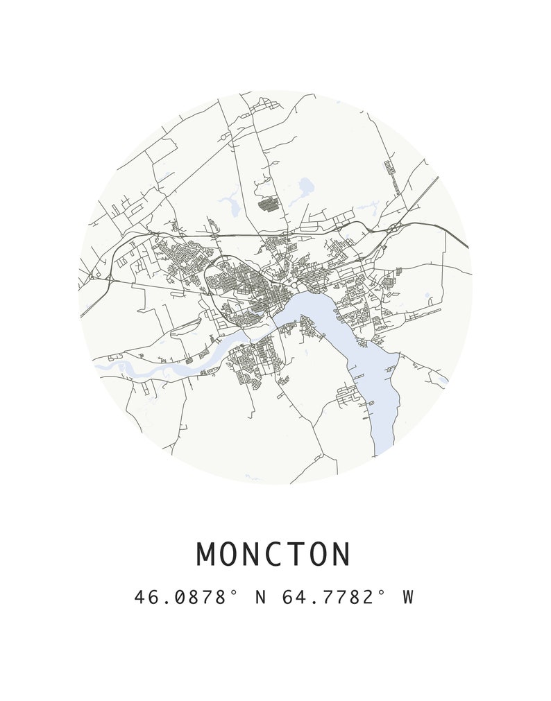 Moncton DIGITAL Map Print personalisierte Karte Print - Etsy.de