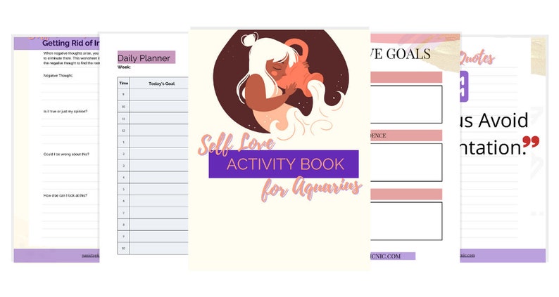 Self-love Activity Book for Aquarius - Etsy
