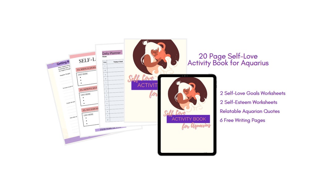 Self-love Activity Book for Aquarius - Etsy