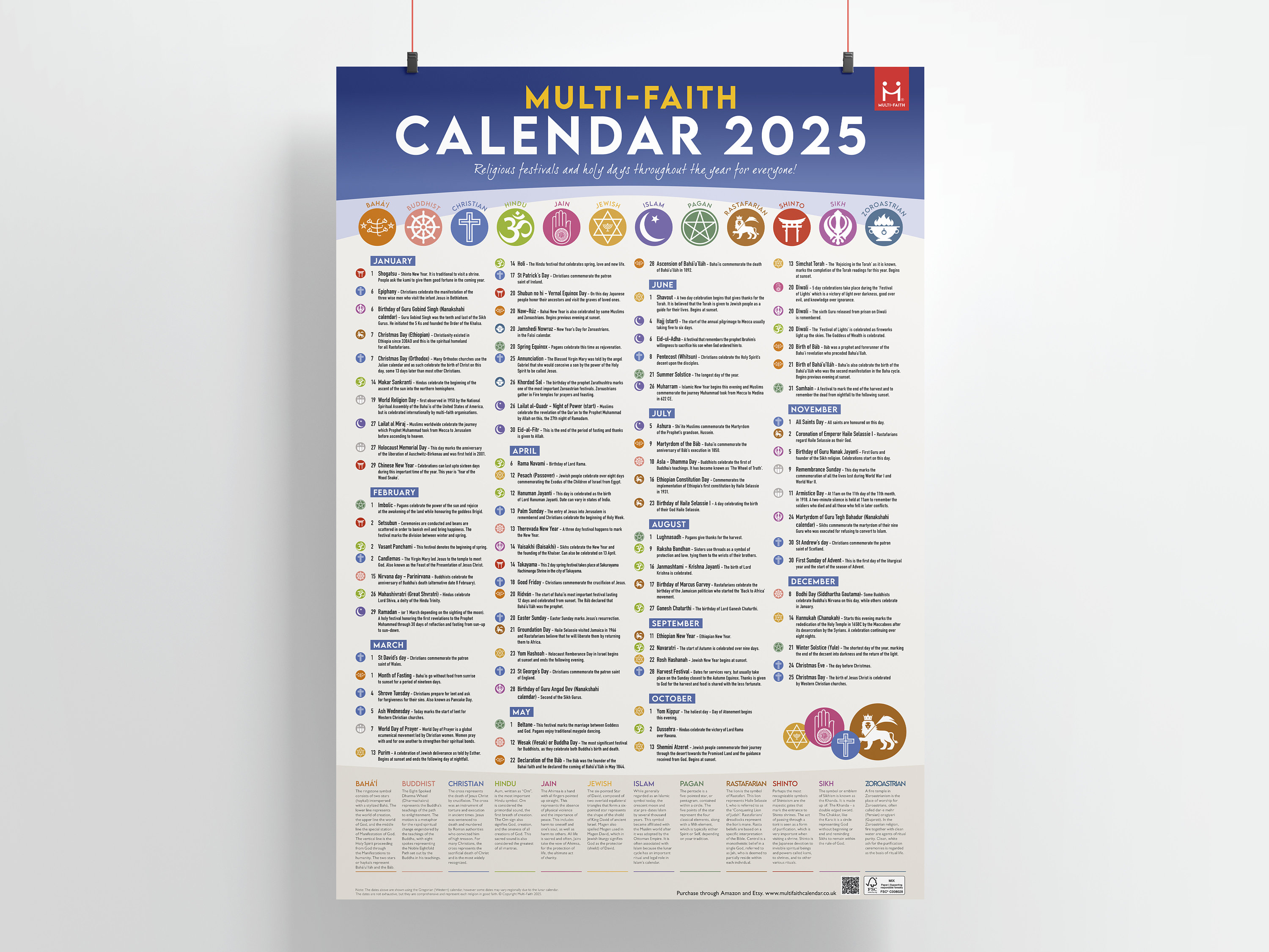 Multi-faith Calendar 2025 | Planner | Celebrations | Diversity ...
