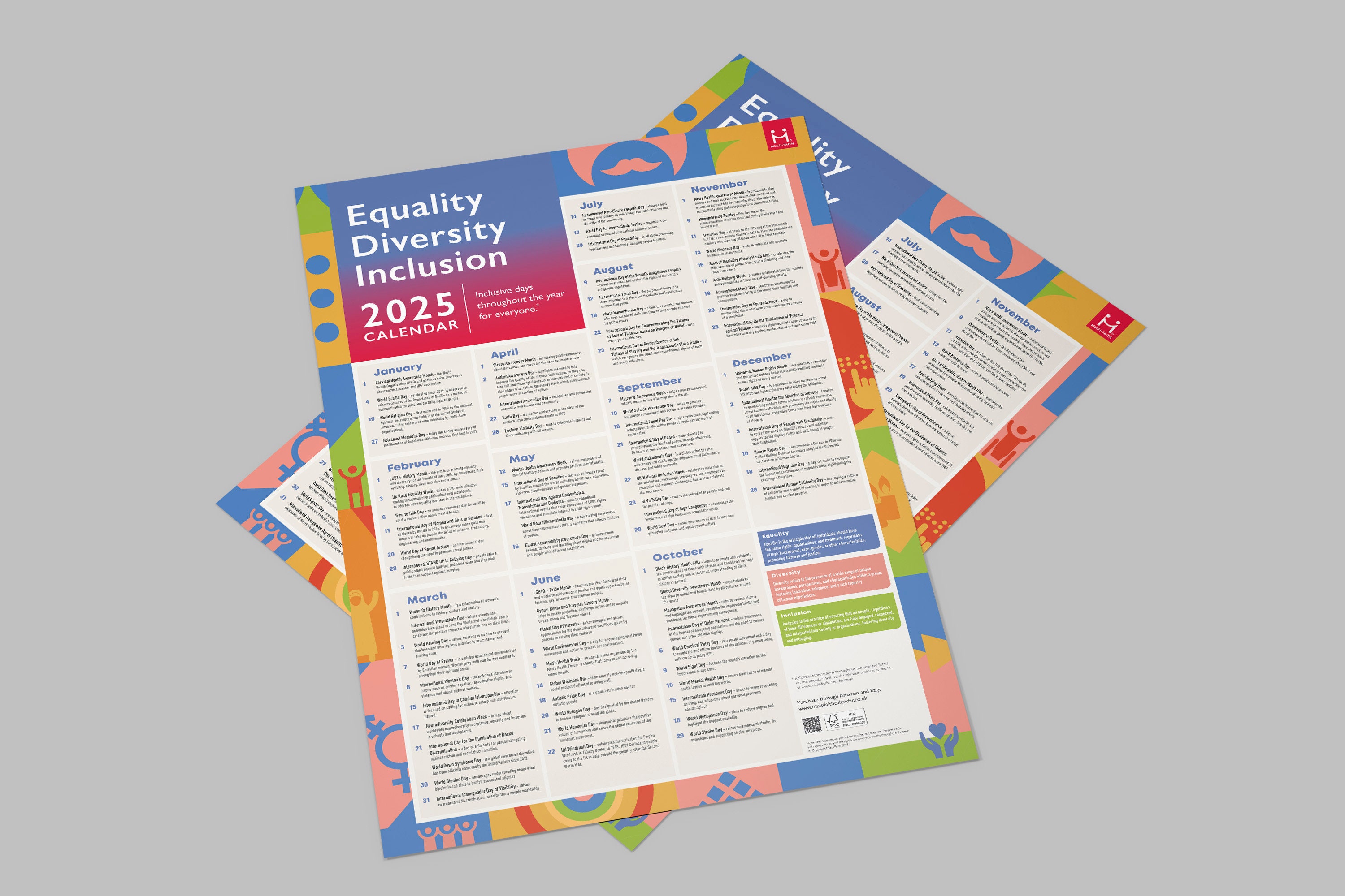 Equality Diversity Inclusion (EDI) Calendar 2025 | A2 Poster | Planner ...