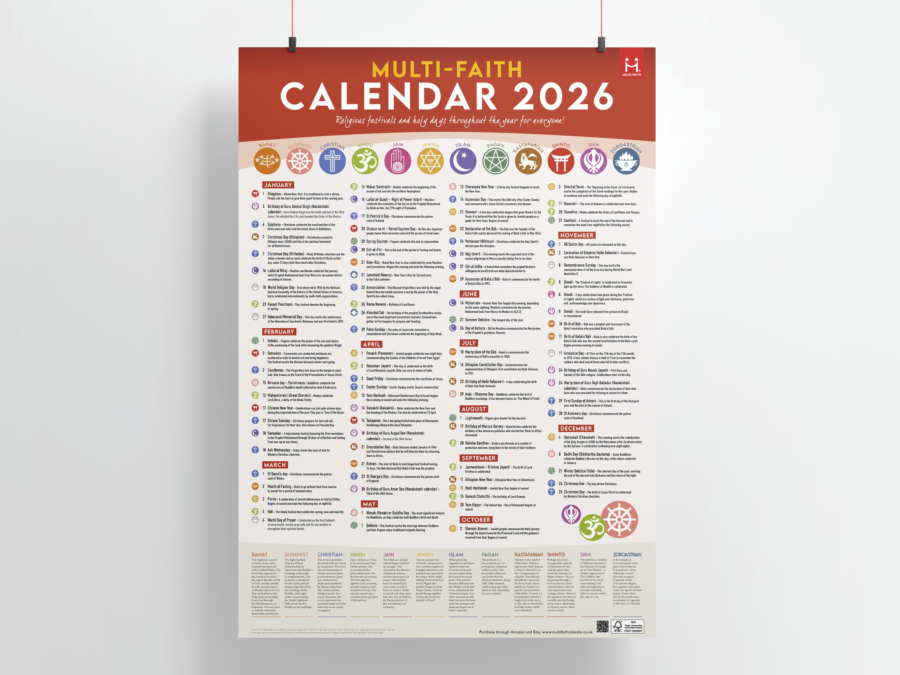 Multi-faith Calendar 2026 | Planner | Celebrations | Diversity ...