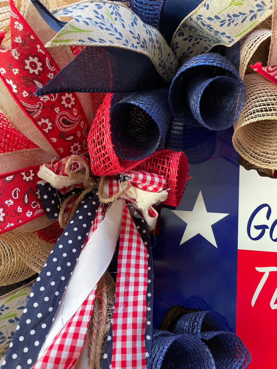 God Bless Texas Wreath, Patriotic Wreath, Rustic Wreath, Texan Wreath ...