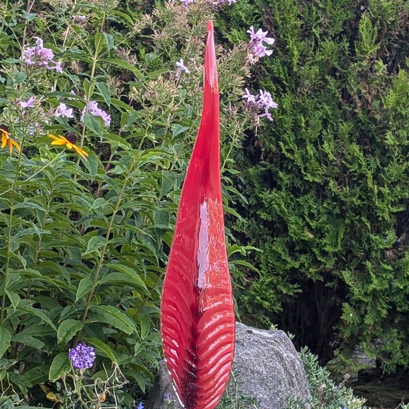 Red Art Glass - Etsy