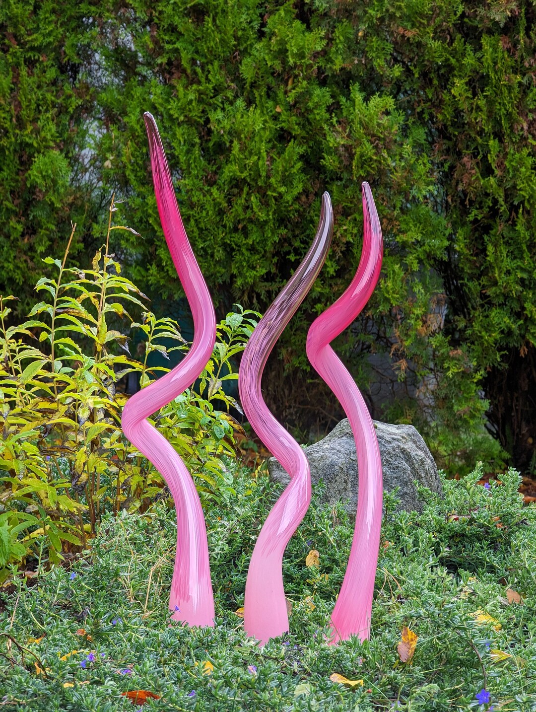 MALA 251 Pink/pink 2 Tone Opaque Fade to Transparent Glass Garden Yard ...