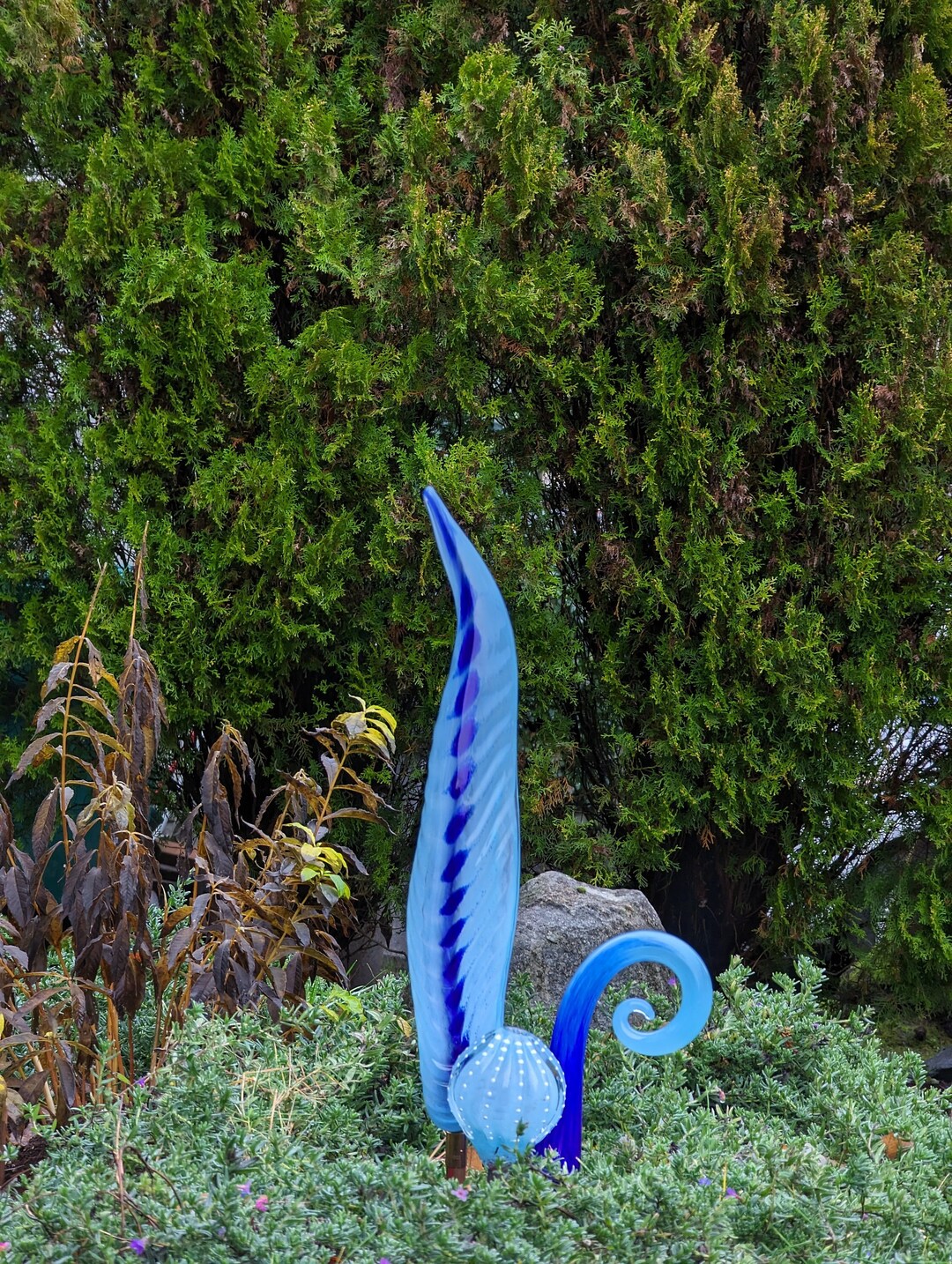 MALA #700 Light Blue/cobalt Set of 3: Leaf, Fiddle, Urchin Glass Garden ...