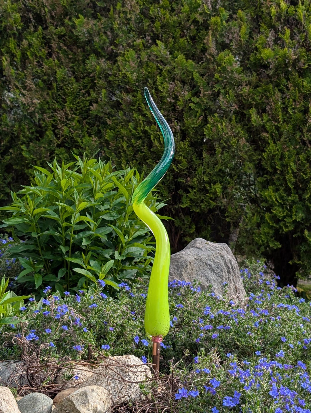 MALA #1447 Lime/jade 2 Tone Opaque Fade to Transparent Glass Garden ...