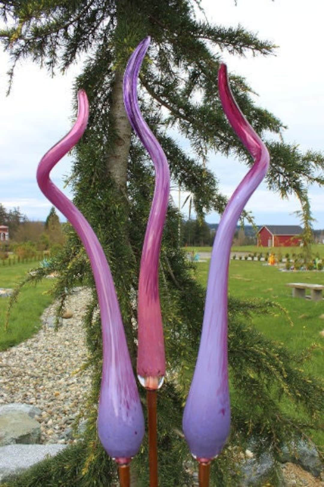 MALA #147 Purple/pink 2 Tone Opaque Fade to Transparent Glass Garden ...