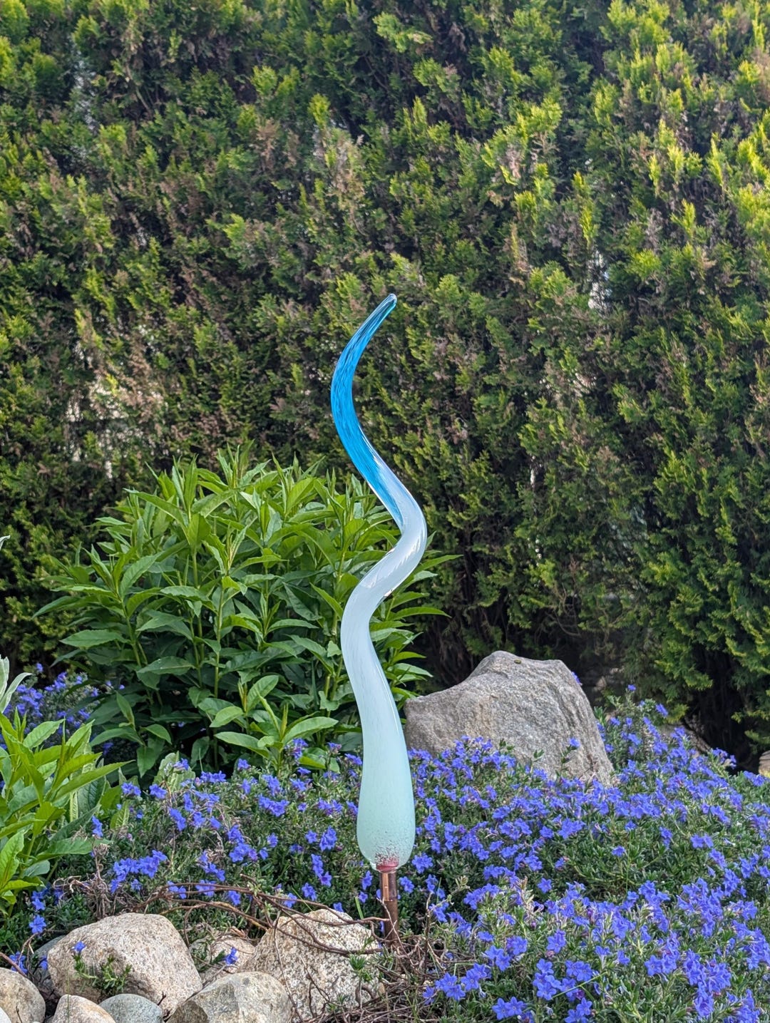 MALA #1464 Celadon/aqua 2 Tone Opaque Fade to Transparent Glass Garden ...