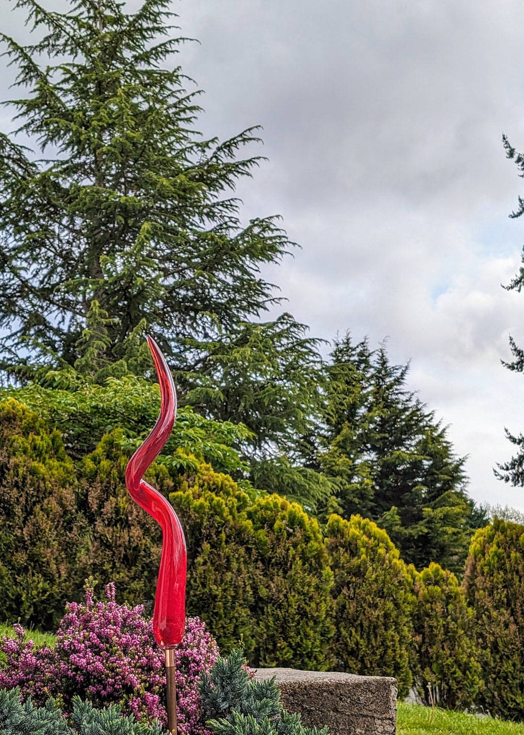 MALA 856 Red/pink 2 Tone Opaque Fade to Transparent Glass Garden Yard ...