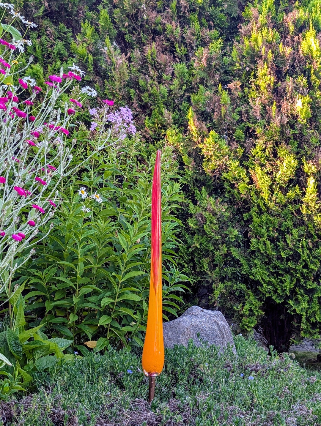 MALA 976 Orange/red 2 Tone Opaque Fade to Transparent Glass Garden ...