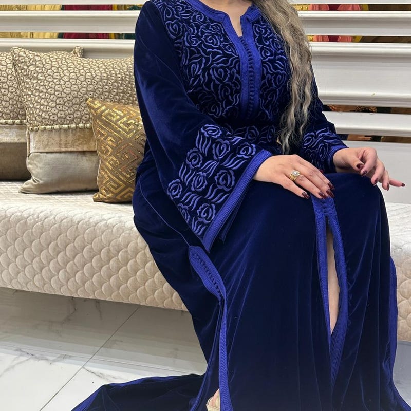 Velvet Caftan Blue - Etsy