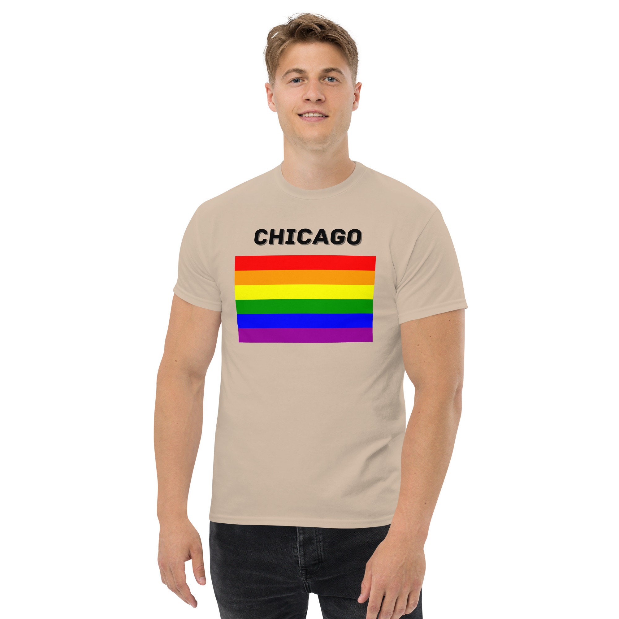 Chicago Gay Pride Flag Colors Men's Classic Tee - Etsy