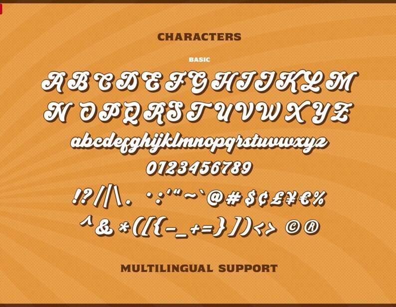 Retro Font With Bubble Background Included OTF/TTF - Etsy