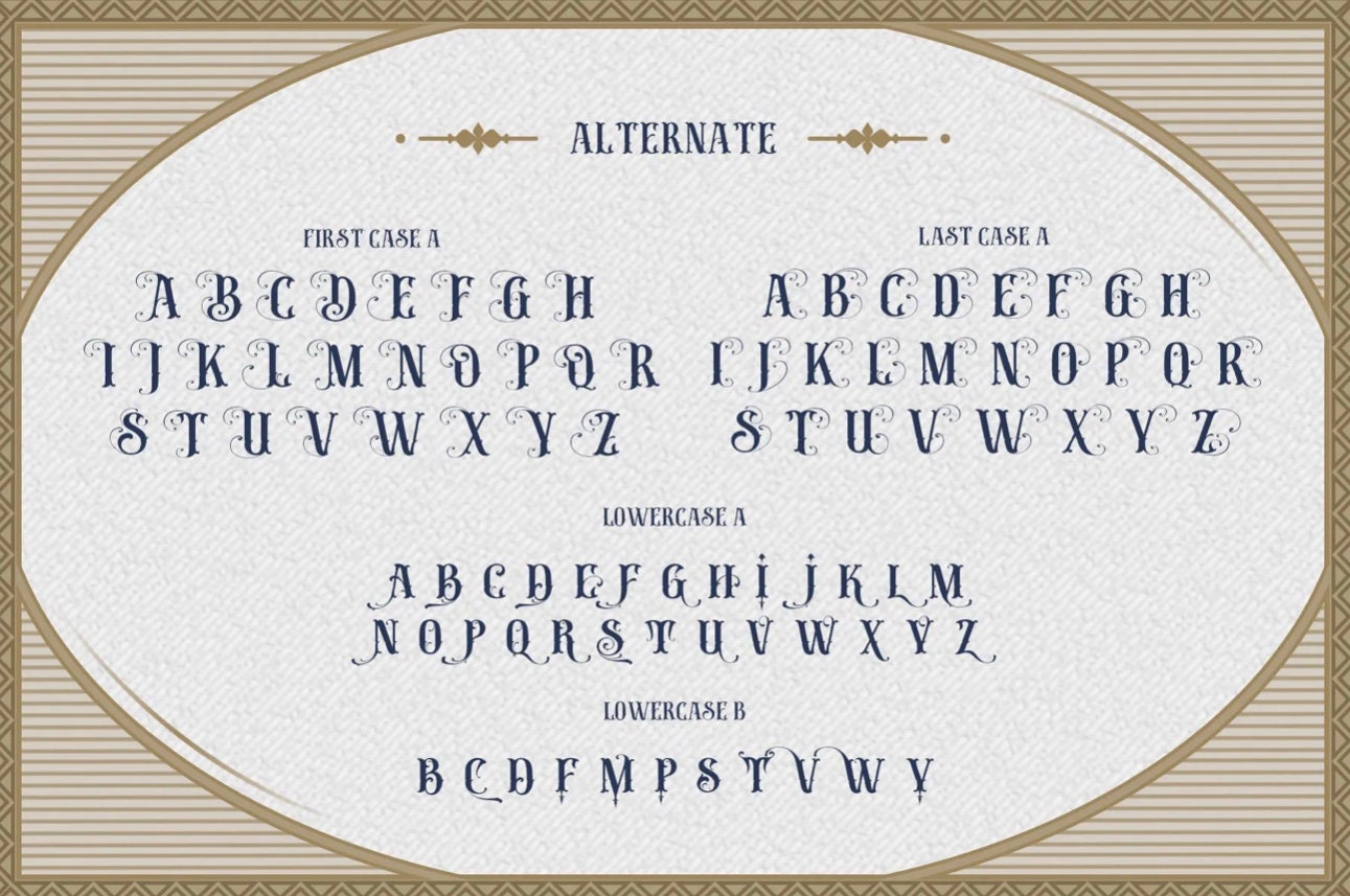 Western Classic Victorian Font Tattoo Script Vintage Style - Etsy