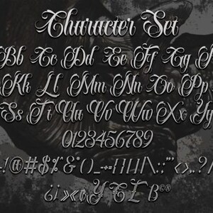 NEW!!! Black Ink Chicano Tattoo Font (otf, Ttf) File Format Blackletter ...