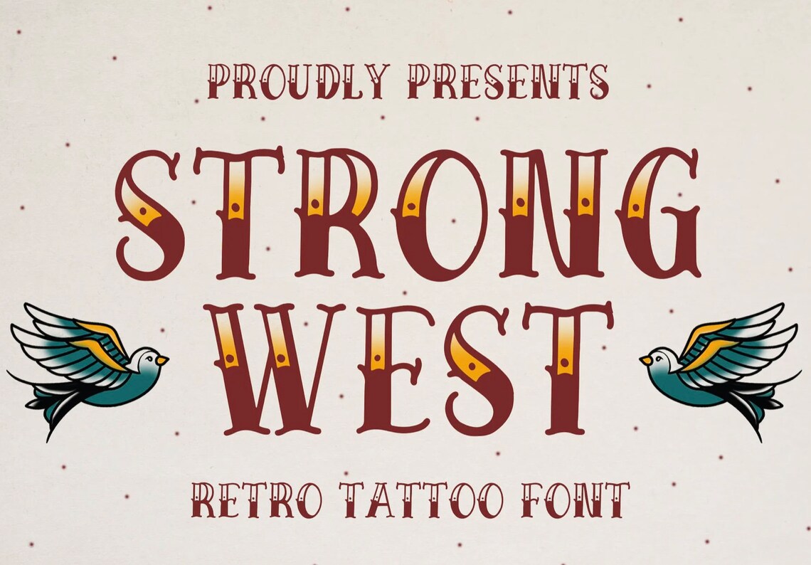 American Traditional Tattoo Font (OTF, TTF) File Format - Etsy