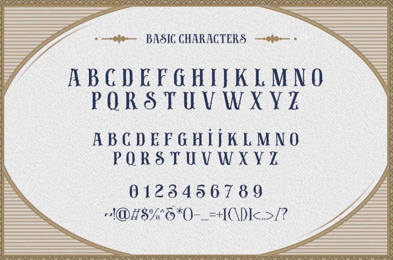 Western Classic Victorian Font Tattoo Script Vintage Style - Etsy