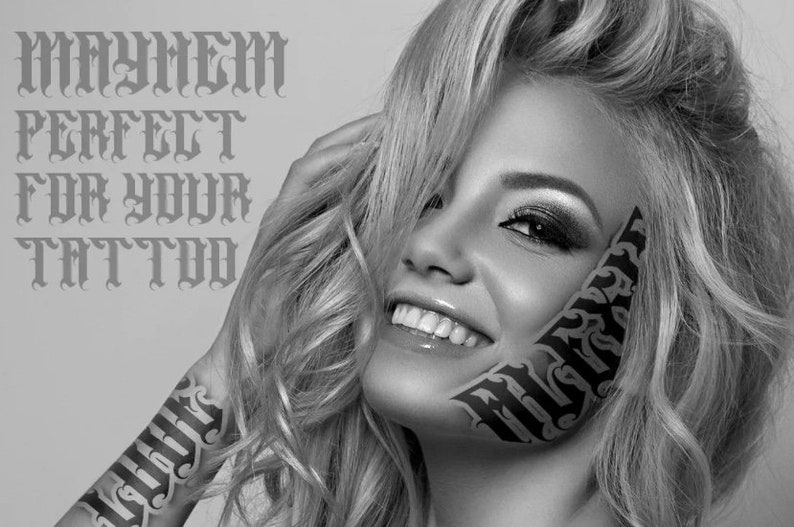 Mayhem Tattoo Font West Coast Font - Etsy