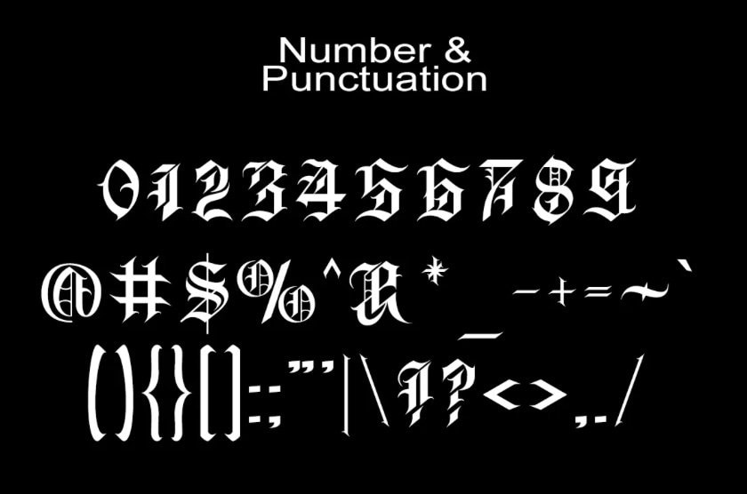 NEW broken Chains Font Blackletter Mixed With Modern Style Old English ...