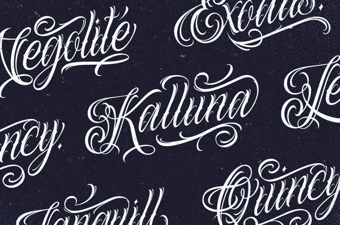 ALEVATTROS Tattoo Style Script Otf/ttf Fancy Script Tattoo - Etsy