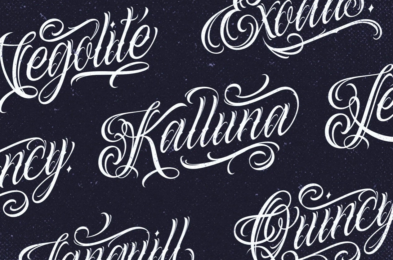 ALEVATTROS Tattoo Style Script Otf/ttf Fancy Script Tattoo - Etsy
