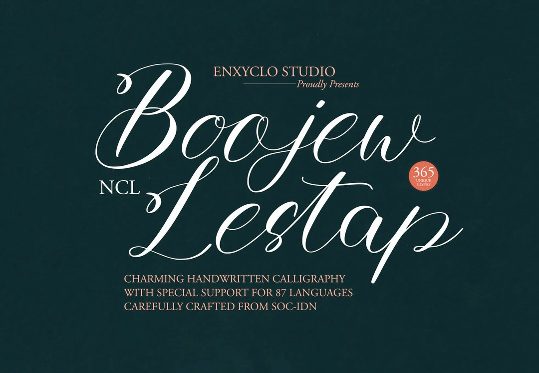 NCL BOOJEW LESTAP Elegant Script - Etsy