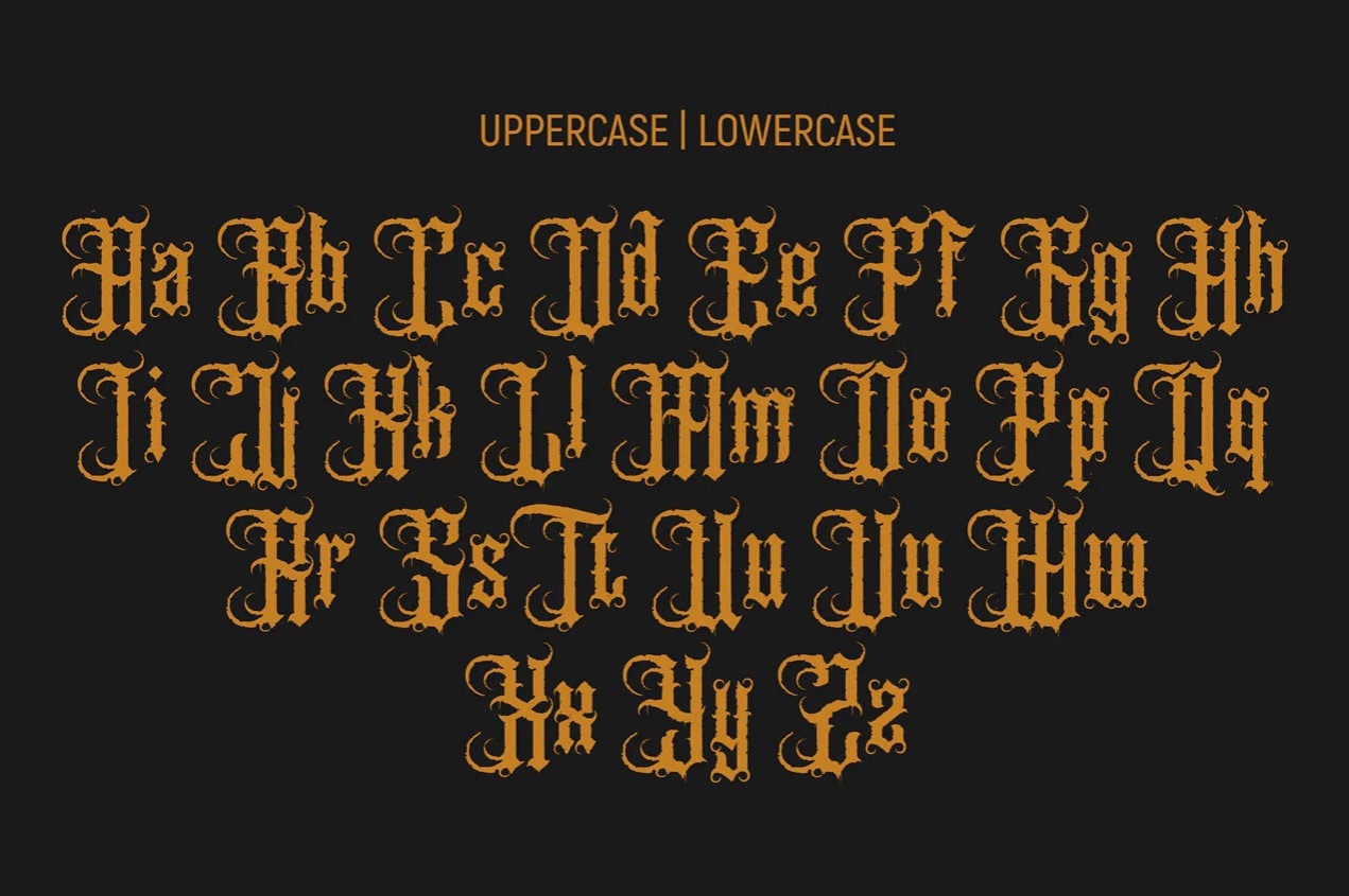 Black Metal Font Twisted Letters Wicked Style OTF,TTF,WOFF - Etsy