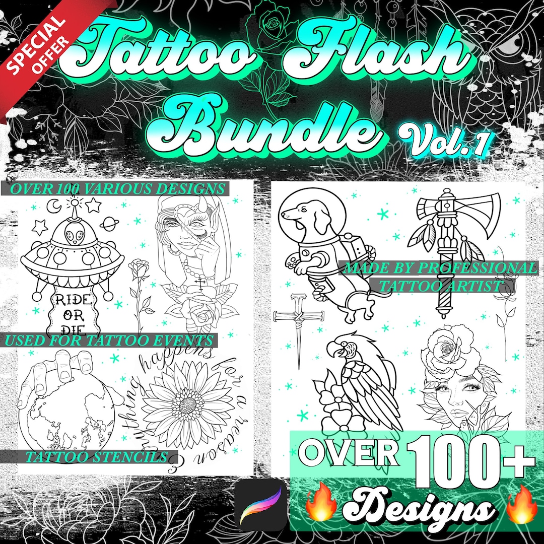 TATTOO FLASH Set Vol.1, 100+ Procreate Designs - Etsy
