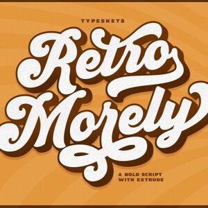 Retro Font With Bubble Background Included OTF/TTF - Etsy