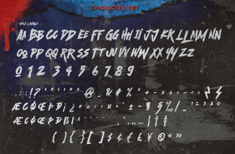 Horror Brush Font Otf / Ttf Tattoo Font - Etsy