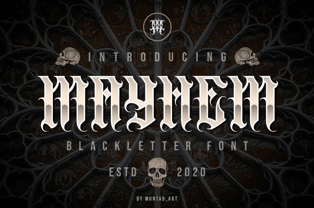 Mayhem Tattoo Font West Coast Font - Etsy