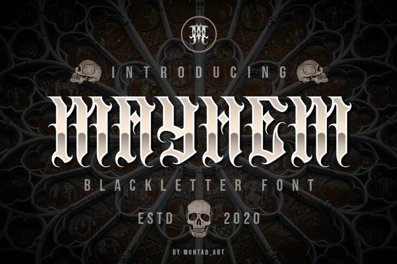 Mayhem Tattoo Font West Coast Font - Etsy