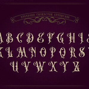 Victorian Tattoo Vintage Fancy Font - Etsy