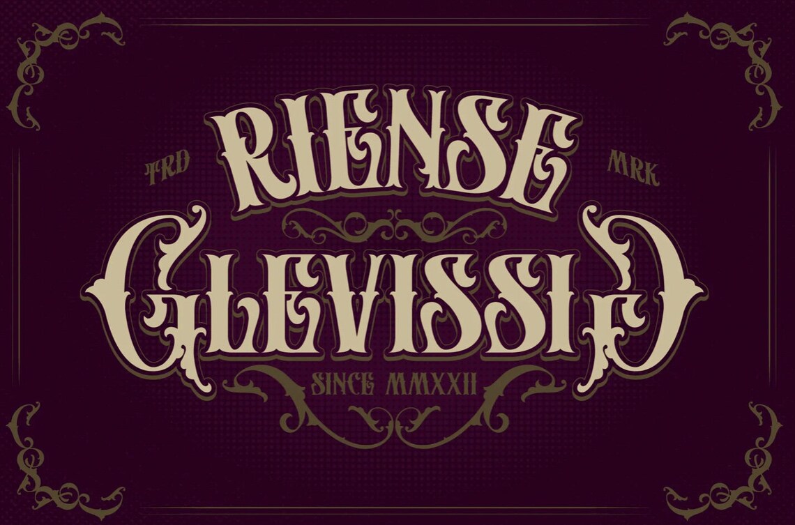 Victorian Tattoo Vintage Fancy Font - Etsy