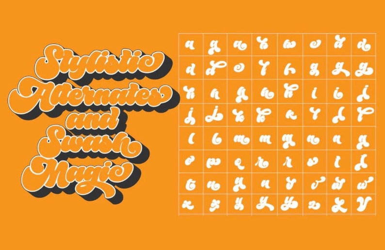 Retro Bold Script Font - Etsy