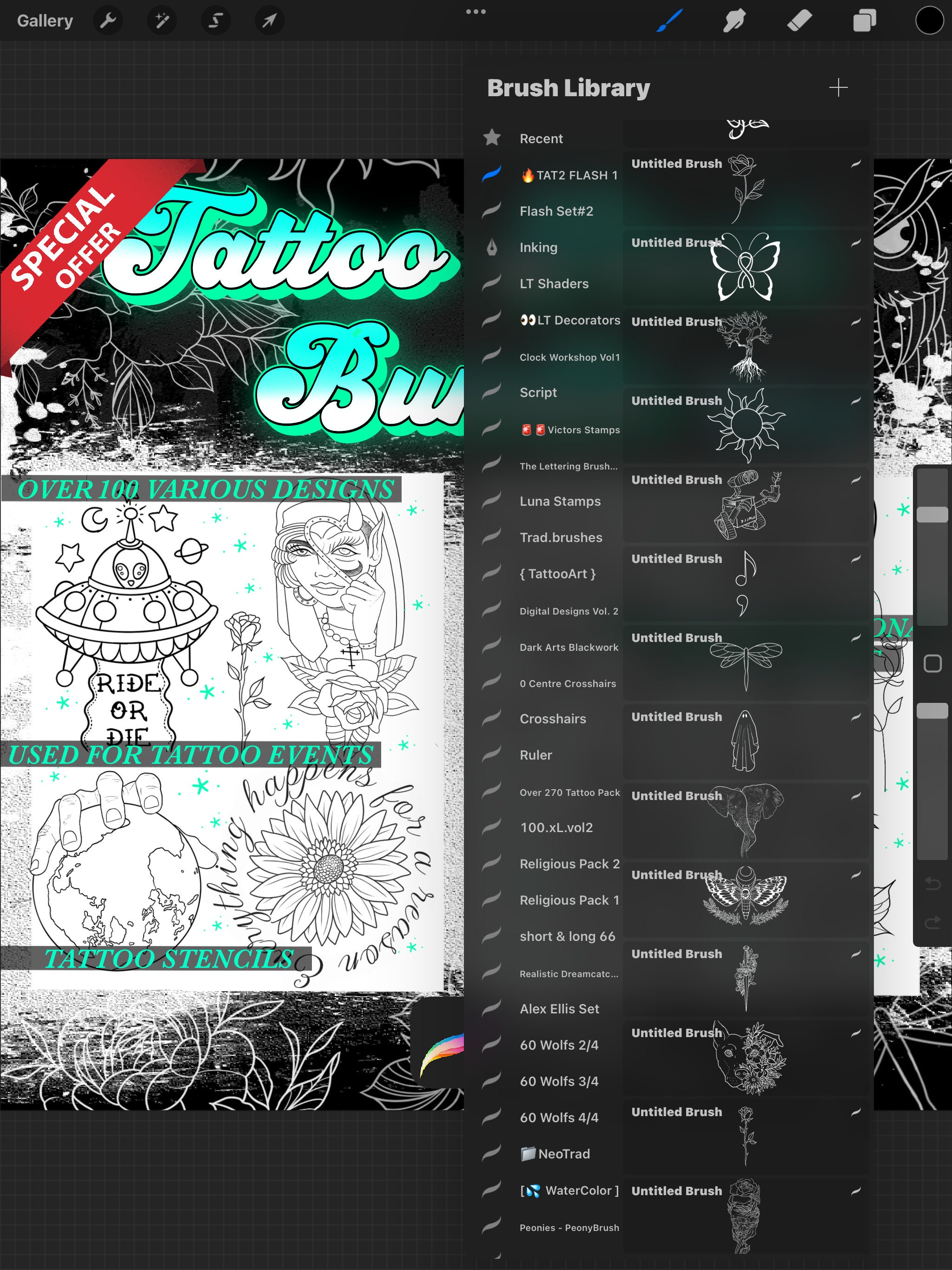 TATTOO FLASH Set Vol.1, 100+ Procreate Designs - Etsy