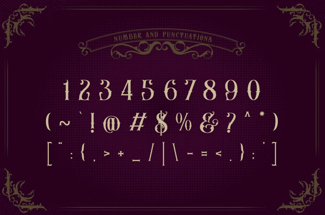 Victorian Tattoo Vintage Fancy Font - Etsy