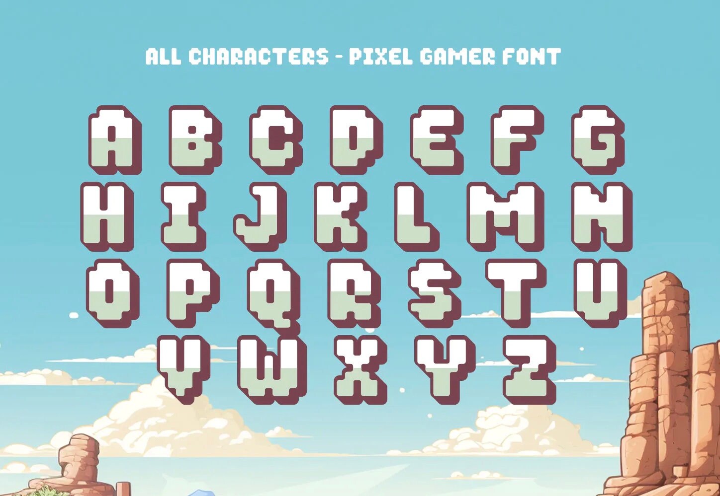 Pixel Gamer Retro Font - Etsy