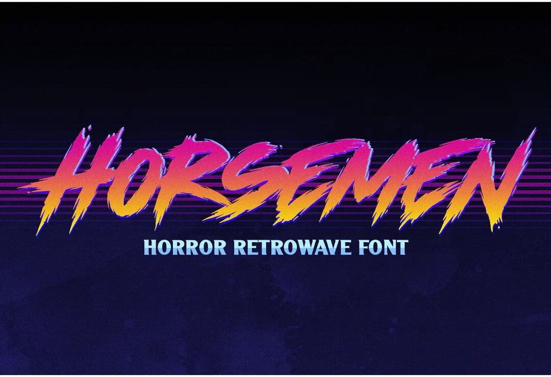 Horsemen - Horror Retrowave Font - Etsy