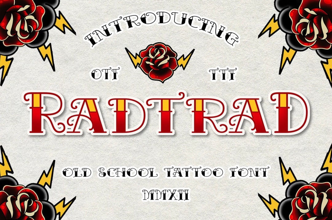 Traditional Tattoo Font OTF / TTF RADTRAD Letters - Etsy