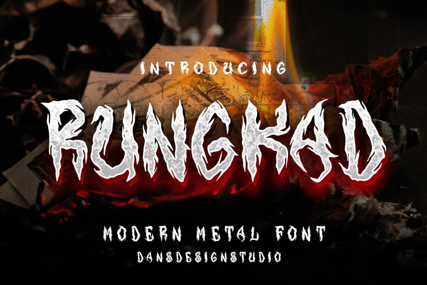 Rungkad Gothic Metal Font - Etsy