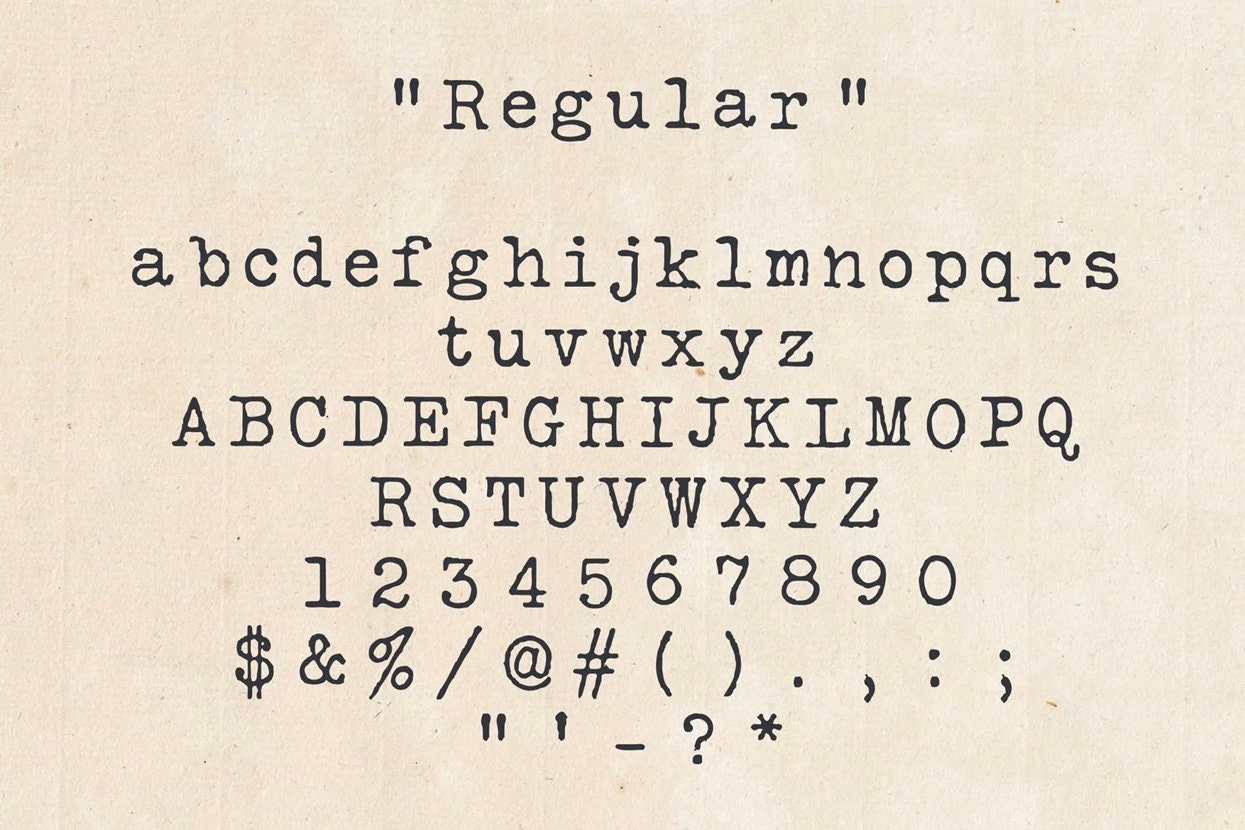 New Typewriter Font Package / Old Vintage Font Package / - Etsy