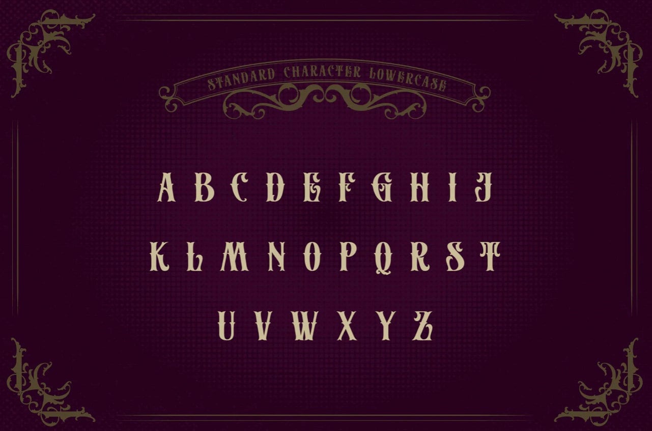 Victorian Tattoo Vintage Fancy Font - Etsy