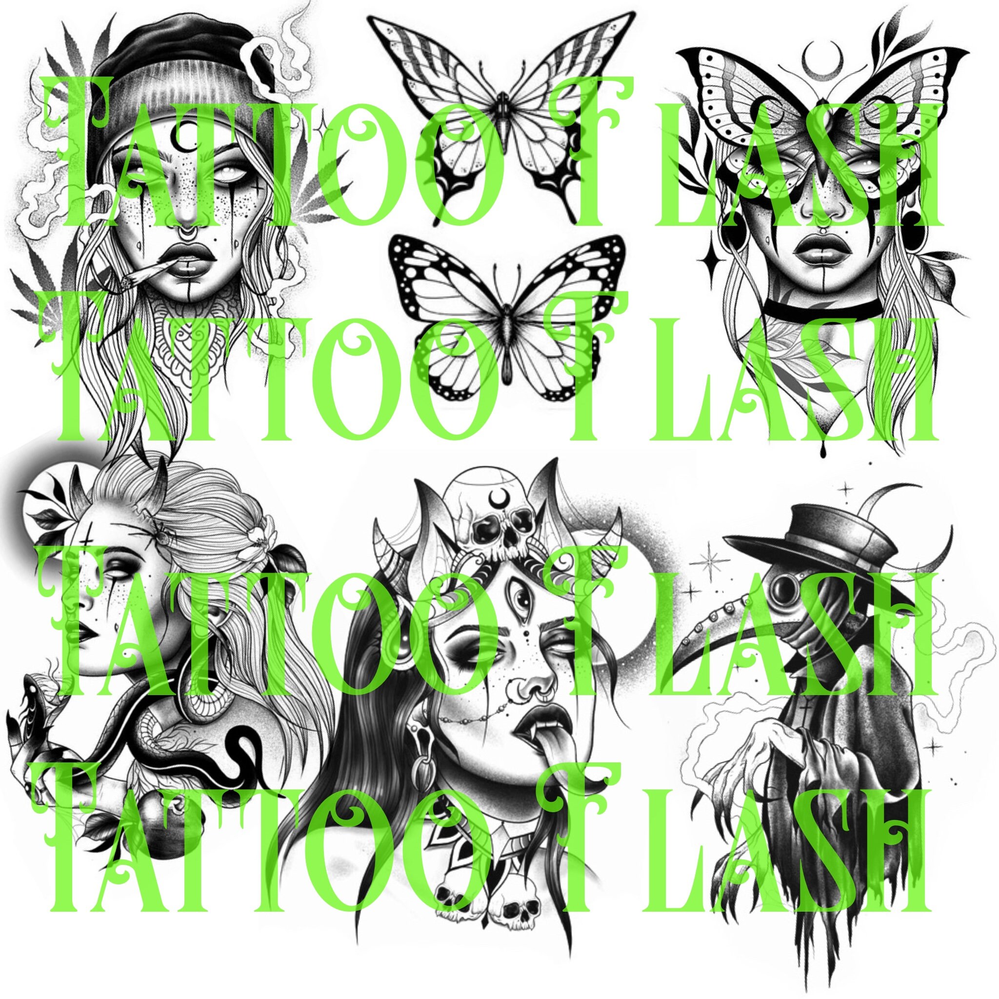 TATTOO FLASH Set Vol.3, 100 Procreate Designs/stamps - Etsy