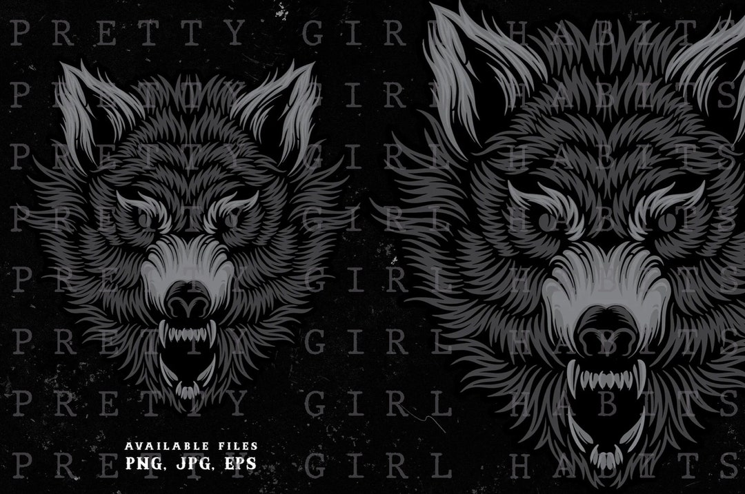 Sublimation,dtf, (png,jpg,eps) Grey Wolf Illustration Png, Jpg, Eps - Etsy