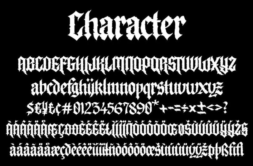 Backbone Gothic Tattoo Font (TTF, OTF, WOFF) - Etsy